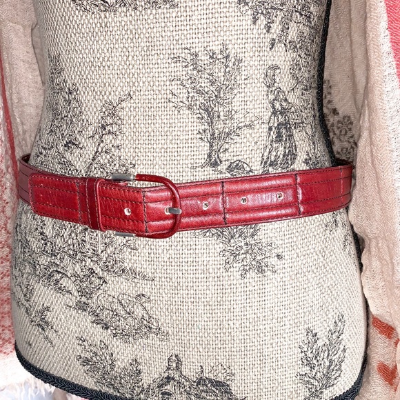 Accessories | Vintage Red Leather Belt | Poshmark